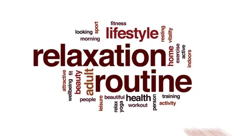 Relaxation routine animated word cloud, ... | Stock Video | Pond5