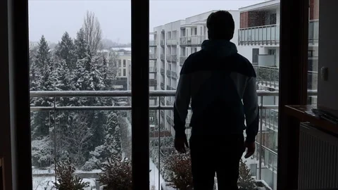 Man Walking Towards Window Stock Video Footage | Royalty Free Man ...