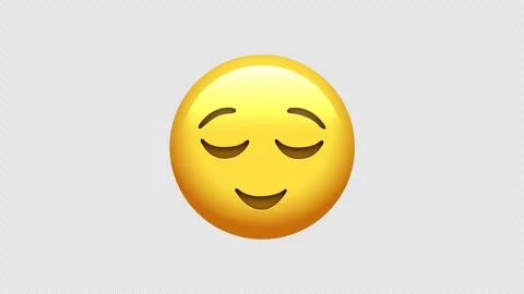 Relieved Face Emoji Animated on a Transp... | Stock Video | Pond5