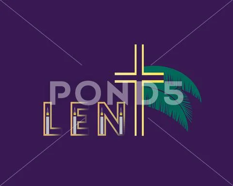 Religious Lent symbols flat vector background: Royalty Free #140284990