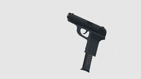 Reloading the pistol clip. Animation of ... | Stock Video | Pond5