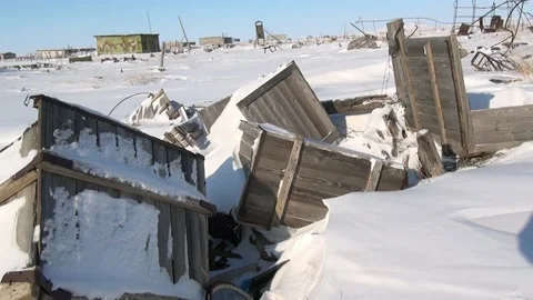 Remains of destroyed a radar station in ... | Stock Video | Pond5