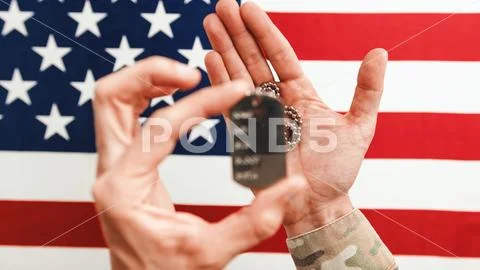 Remember war dead soldier in memorial day with American flag Stock ...