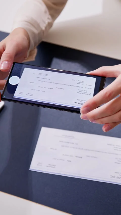 Remote Check Deposit Taking Photo | Stock Video | Pond5