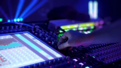 Remote control for adjusting the sound. ... | Stock Video | Pond5