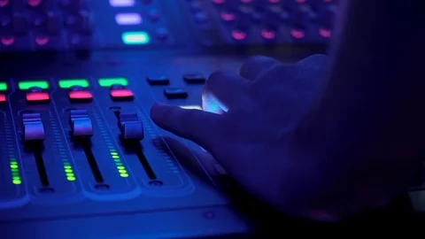 Remote control for adjusting the sound. ... | Stock Video | Pond5