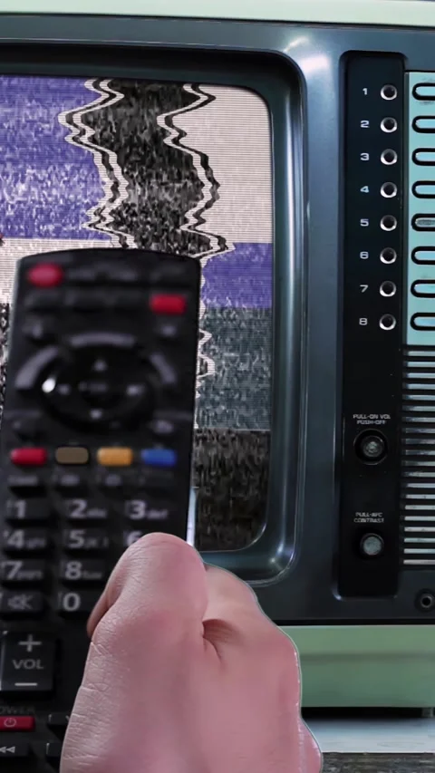 Remote Control Turning On an Old 1980s T... | Stock Video | Pond5