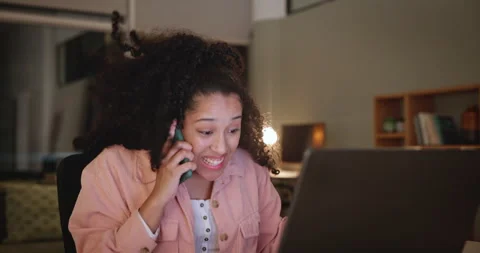 Remote work from home, phone call and wo... | Stock Video | Pond5