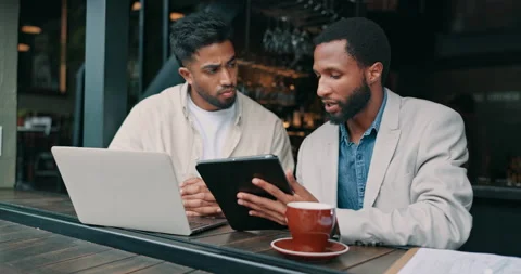 Remote work, tablet and teamwork with bu... | Stock Video | Pond5