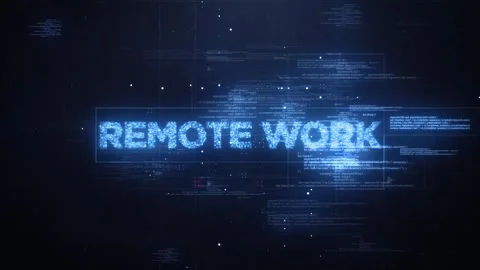 Remote Work Word on Dynamic Technology B... | Stock Video | Pond5