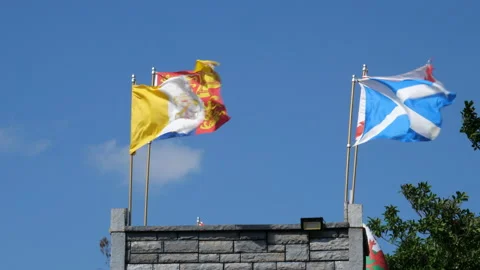 Renaissance Festival Castle Flags | Stock Video | Pond5