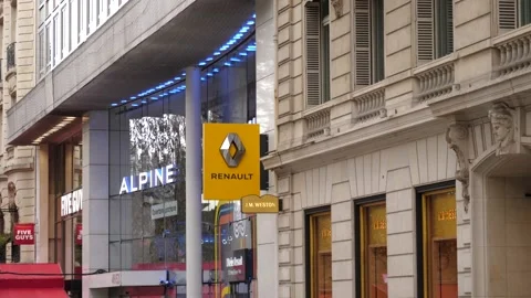 Renault museum signboard on Champs Elyse... | Stock Video | Pond5