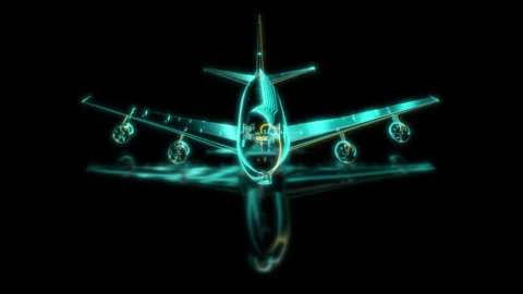 render 3D animation of the model airplan... | Stock Video | Pond5