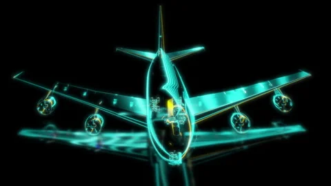 render 3D animation of the model airplan... | Stock Video | Pond5