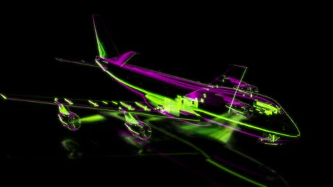 render 3D animation of the model airplan... | Stock Video | Pond5
