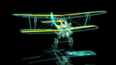 render 3D animation. model airplane on a... | Stock Video | Pond5