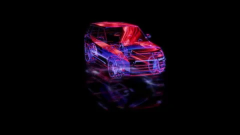 render 3D animation of the model car on ... | Stock Video | Pond5