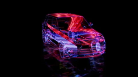 render 3D animation of the model car on ... | Stock Video | Pond5