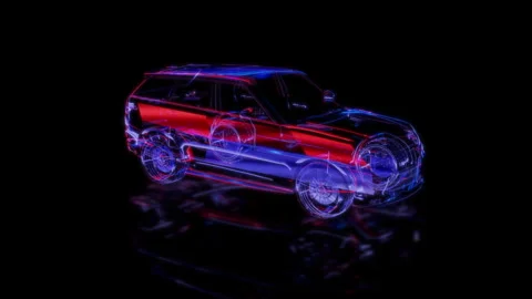 render 3D animation of the model car on ... | Stock Video | Pond5