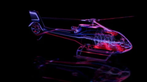 render 3D animation. model helicopter in... | Stock Video | Pond5