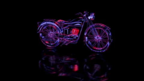 render 3D animation. model motorcycle in... | Stock Video | Pond5