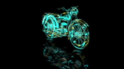 render 3D animation. model motorcycle in... | Stock Video | Pond5