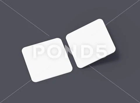 Render of a blank square cards for design presentation Illustration ...