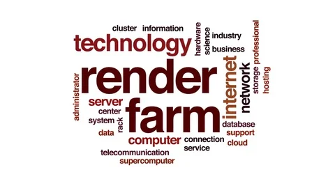 Render farm animated word cloud, text de... | Stock Video | Pond5