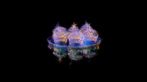 Rendering 3D animation, Cupcakes model o... | Stock Video | Pond5