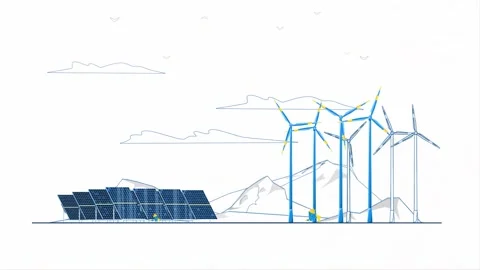 Renewable Energy Animation Stock Video Footage | Royalty Free Renewable ...