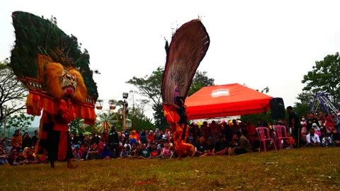 Reog Ponorogo, The Dancer wearing Big Ti... | Stock Video | Pond5