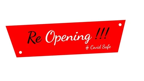 Reopening, Covidsafe sticker sign for po... | Stock Video | Pond5