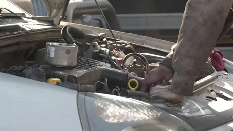 Repair of a Malfunctioning Car Engine wi... | Stock Video | Pond5