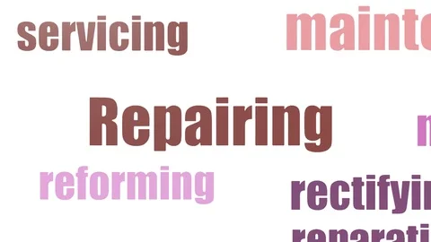 Repairing Word Cloud Animated Isolated O... | Stock Video | Pond5