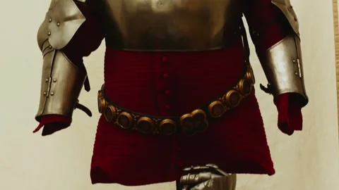 reproduction real medieval armor on a ma... | Stock Video | Pond5