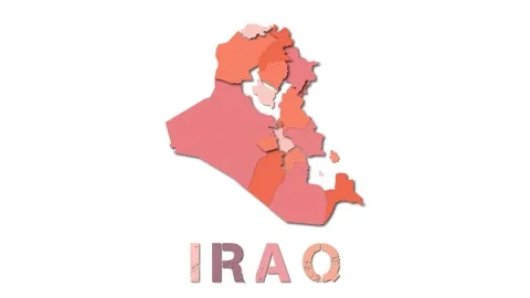 Republic of Iraq map with paper regions.... | Stock Video | Pond5