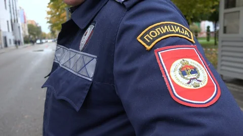 Republika Srpska logo on uniform securit... | Stock Video | Pond5