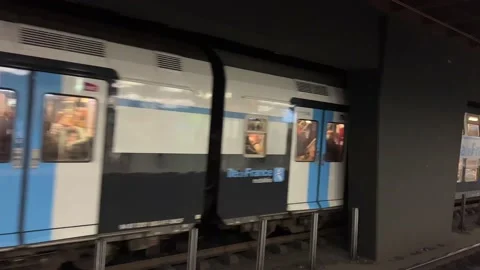 RER train in Paris People at metro stati... | Stock Video | Pond5