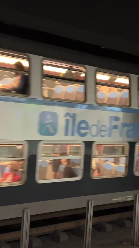 RER train in Paris People at metro stati... | Stock Video | Pond5