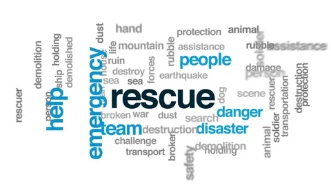 Rescue animated word cloud, text design ... | Stock Video | Pond5