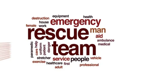 Rescue team animated word cloud, text de... | Stock Video | Pond5