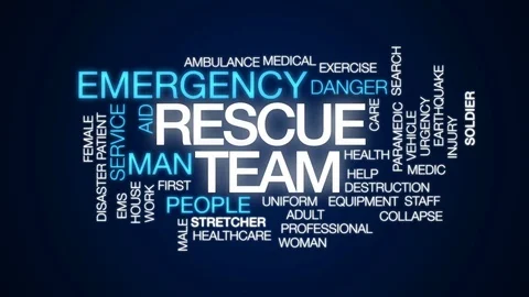 Rescue team animated word cloud, text de... | Stock Video | Pond5
