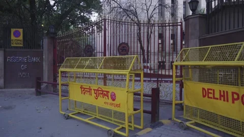 Reserve Bank of India RBI logos outside ... | Stock Video | Pond5