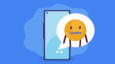 reserved emoji gesture comic character | Stock Video | Pond5