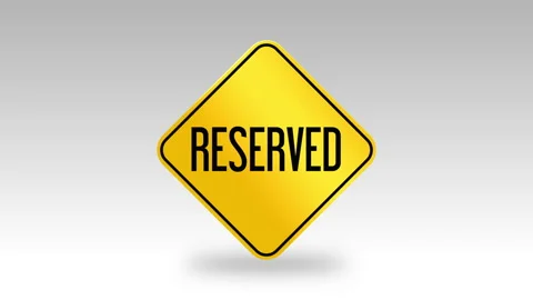 Reserved Sign Animation on White Backgro... | Stock Video | Pond5