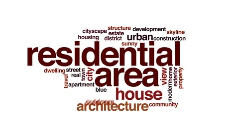 Residential area animated word cloud, te... | Stock Video | Pond5