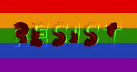 Resist sign banner Rainbow flag. | Stock Video | Pond5
