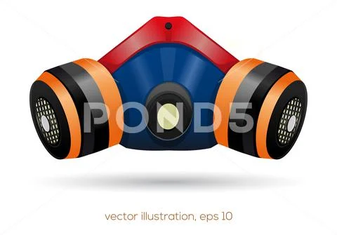Respirator isolated on a white vector illustration: Royalty Free #137424718