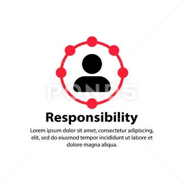 Responsibility icon. Circle, worker. Vector on isolated white ...