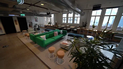 Rest space interior of modern office, do... | Stock Video | Pond5